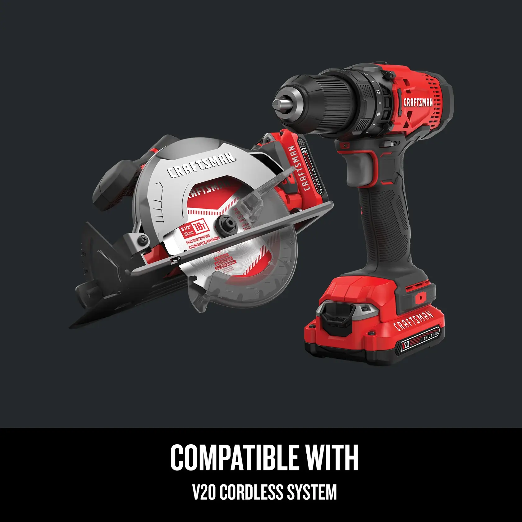 CRAFTSMAN V20* Cordless 2-Tool Combo Kit with (2) 1.5Ah Batteries and ...