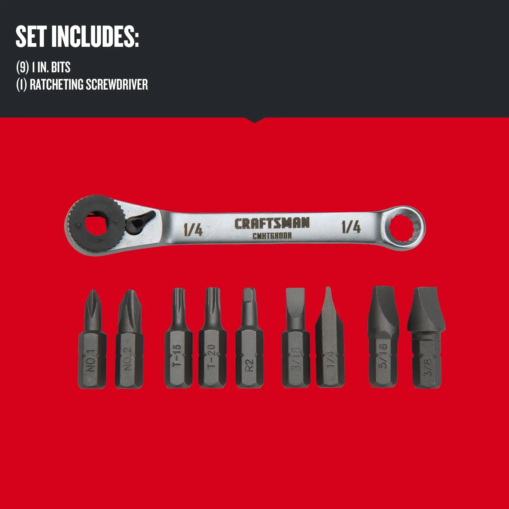 CRAFTSMAN 10-piece Ratcheting Offset Multi-bit Screwdriver Set