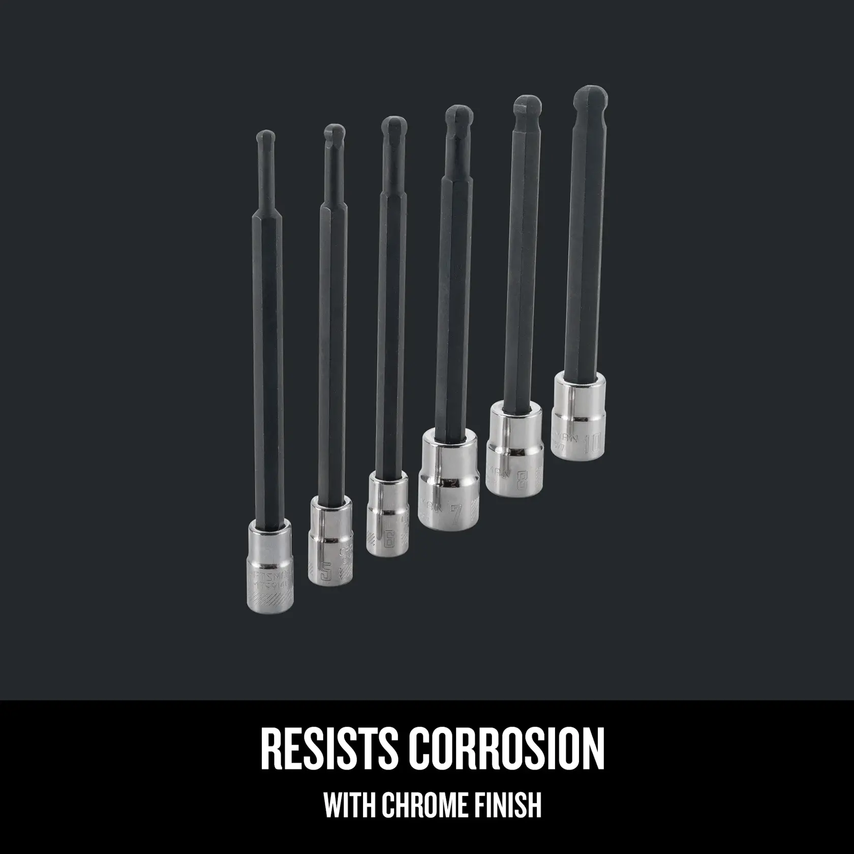 CRAFTSMAN 1/4-Inch and 3/8-Inch Drive Metric Ball End Hex Bit Socket ...