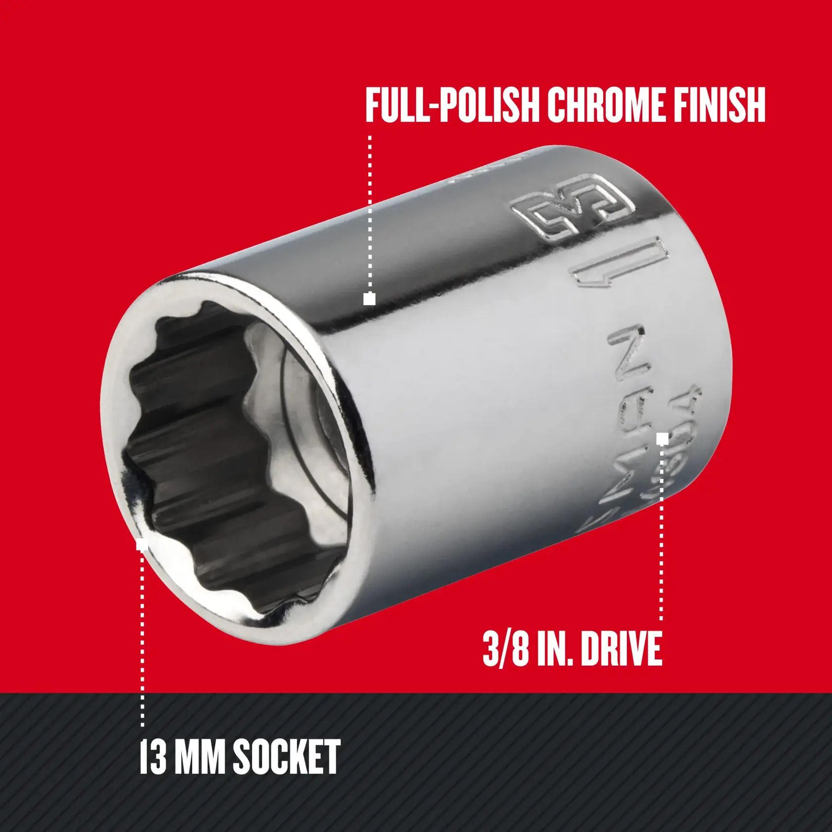CRAFTSMAN 3/8-Inch Drive 13mm 12-Point Metric Socket