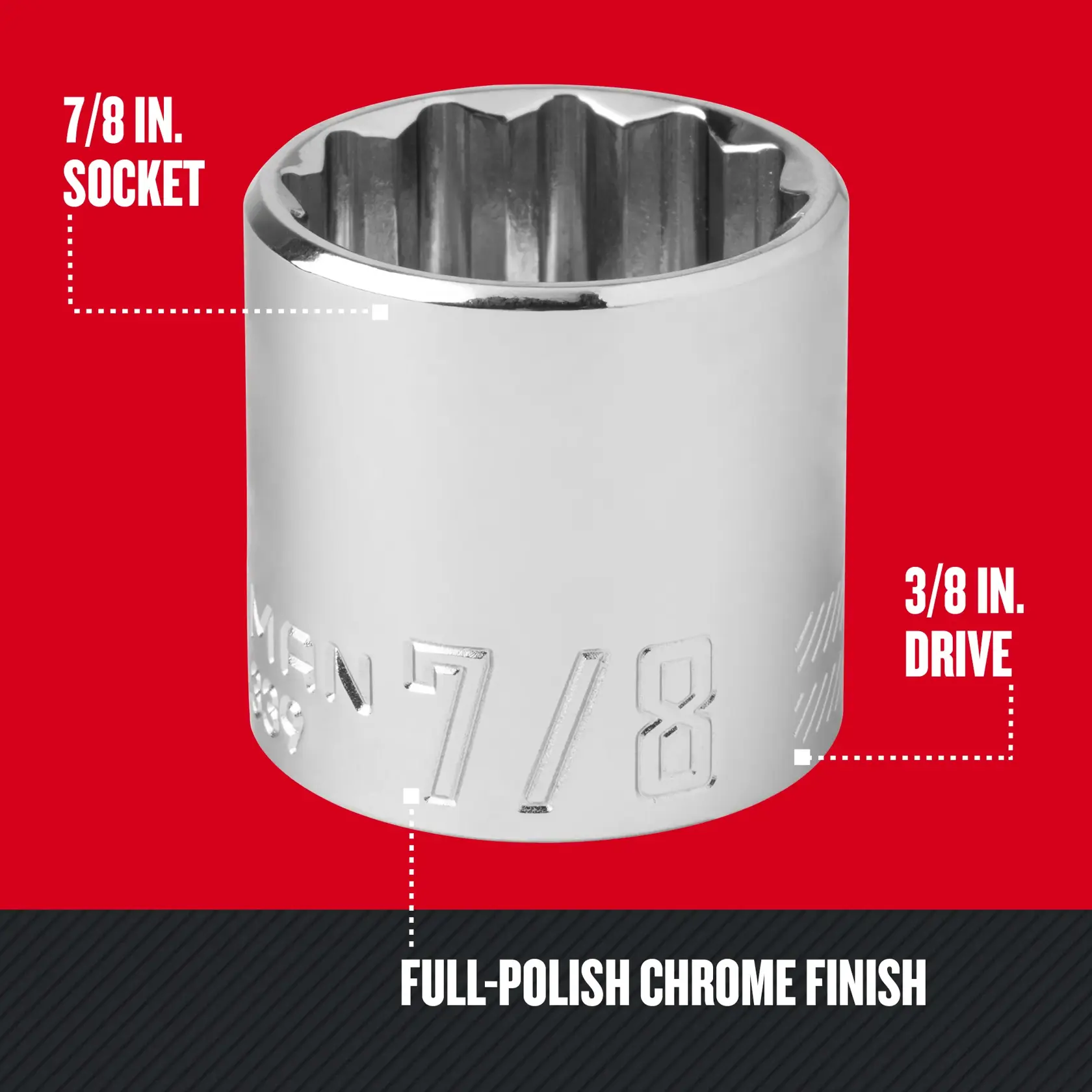 CRAFTSMAN 3/8-Inch Drive 7/8-Inch 12-Point Standard (SAE) Shallow Socket