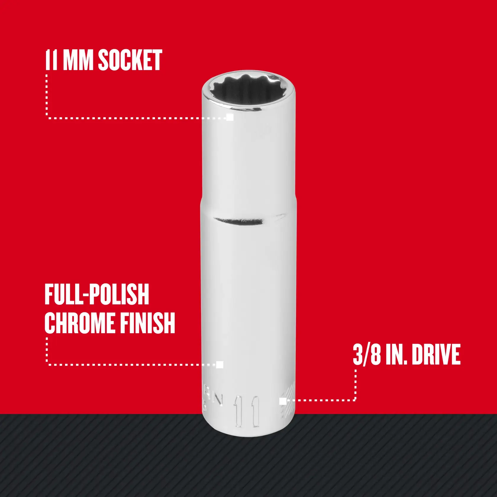 CRAFTSMAN 3/8-Inch Drive 11mm 12-Point Metric Deep Socket