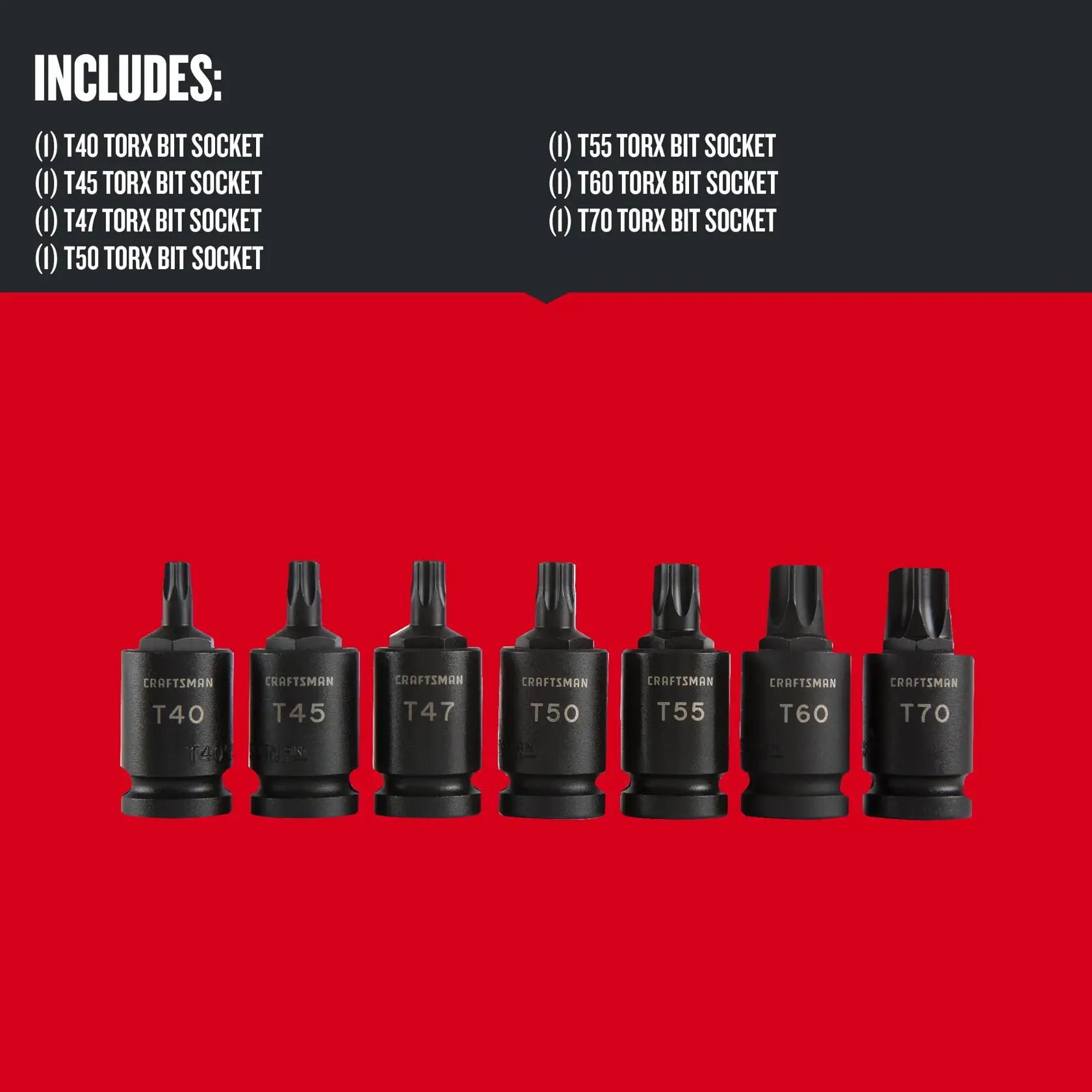 CRAFTSMAN 1/2-Inch Drive TORX™ Bit Impact Socket Set (7-Piece)