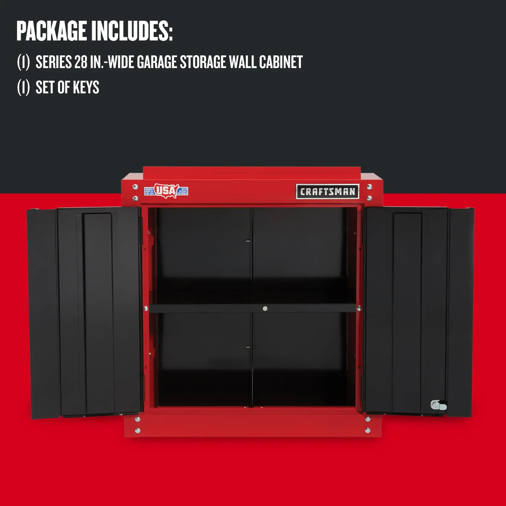 CRAFTSMAN S2000 Series 28-Inch Steel Garage Storage Wall Tool Cabinet (Red)