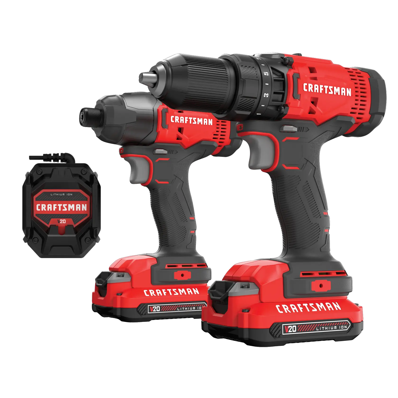 CRAFTSMAN V20* Cordless 2-Tool Combo Kit with (2) 1.5Ah Batteries and ...