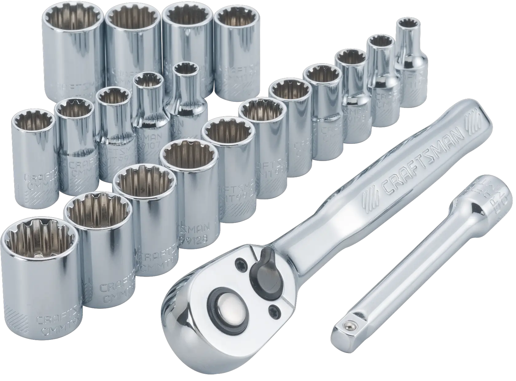 CRAFTSMAN 1/4-Inch Drive 6-Point Standard (SAE) and Metric Socket Set ...