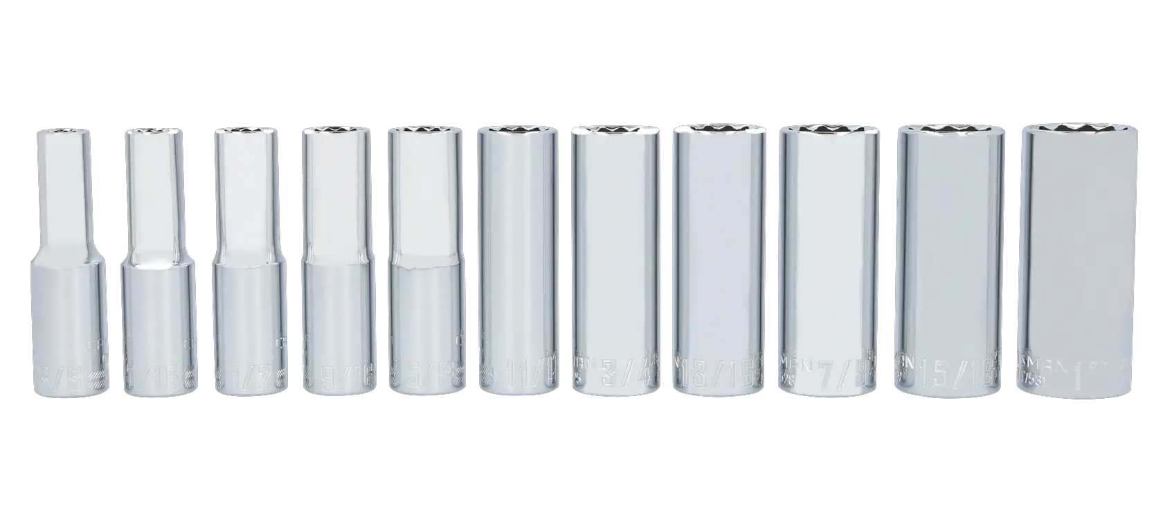 CRAFTSMAN 1/2-Inch Drive 12-Point Standard (SAE) Deep Socket Set (11-Piece)