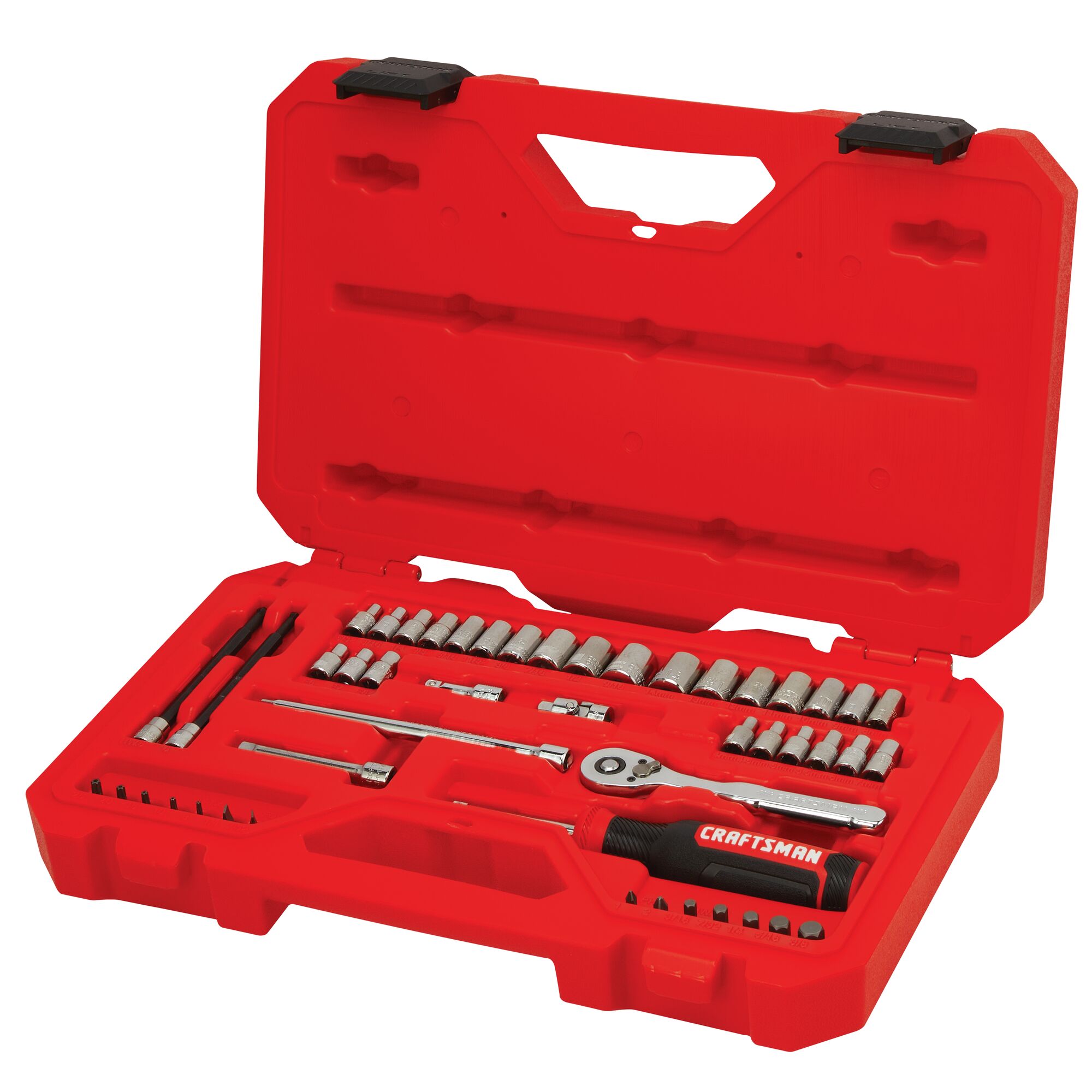 CRAFTSMAN 1/4-Inch Drive Standard (SAE) and Metric Mechanics Tool Set ...