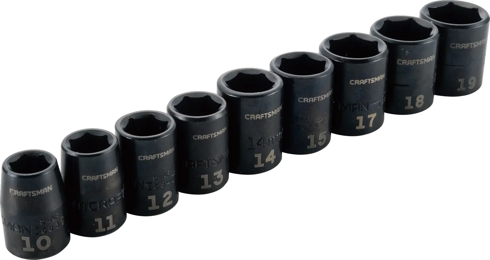 CRAFTSMAN 3/8-Inch Drive 6-Point Metric Impact Socket Set with Case (9 ...