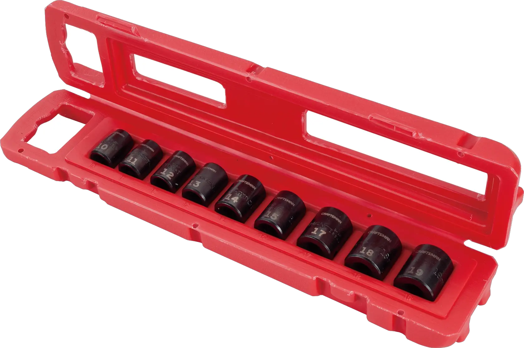 CRAFTSMAN 3/8-Inch Drive 6-Point Metric Impact Socket Set with Case (9 ...