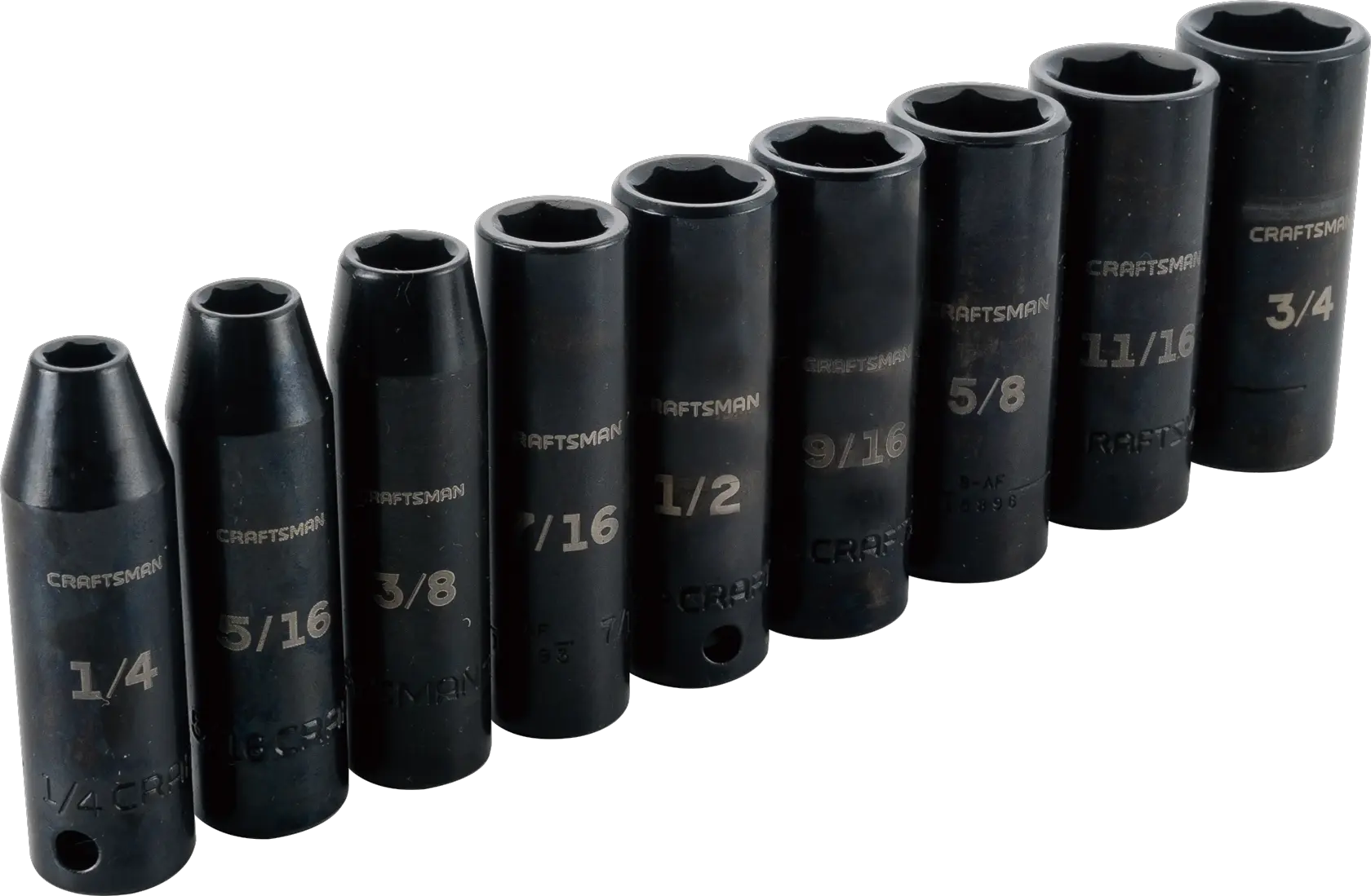 CRAFTSMAN 3/8-Inch Drive 6-Point Standard (SAE) Deep Impact Socket Set ...