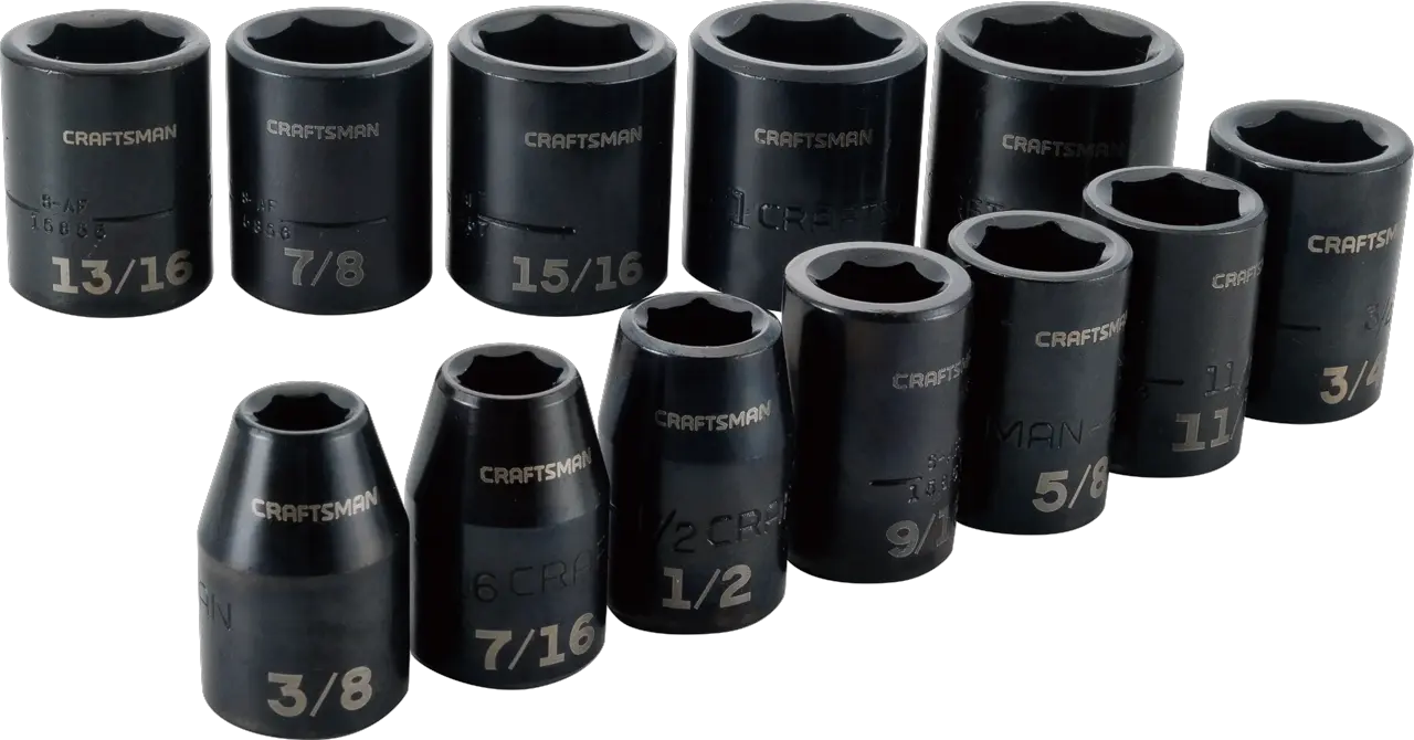CRAFTSMAN 1/2-Inch Drive 6-Point Metric Impact Socket Set with Case (12 ...