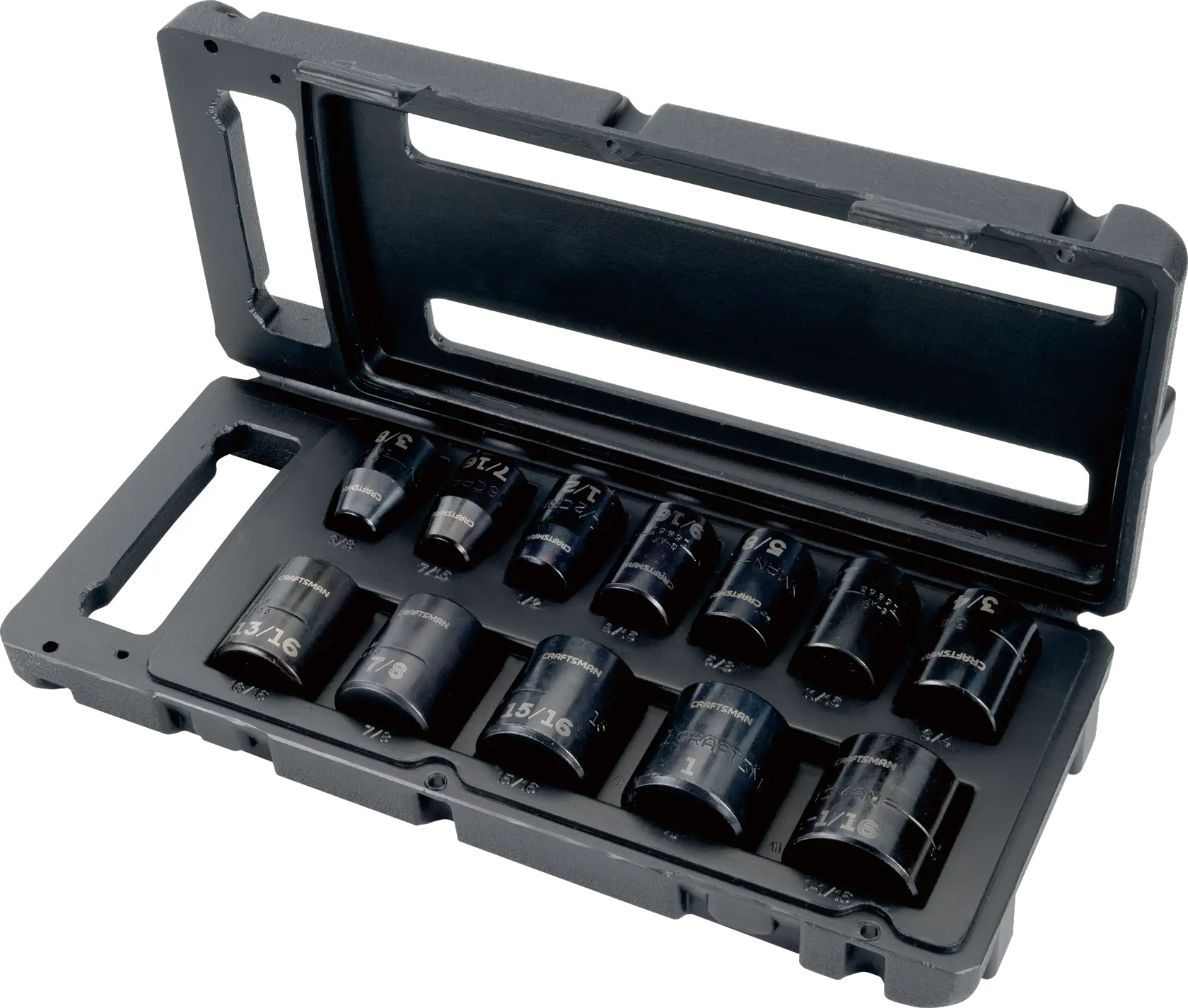 CRAFTSMAN 1/2-Inch Drive 6-Point Standard (SAE) Impact Socket Set (12 ...