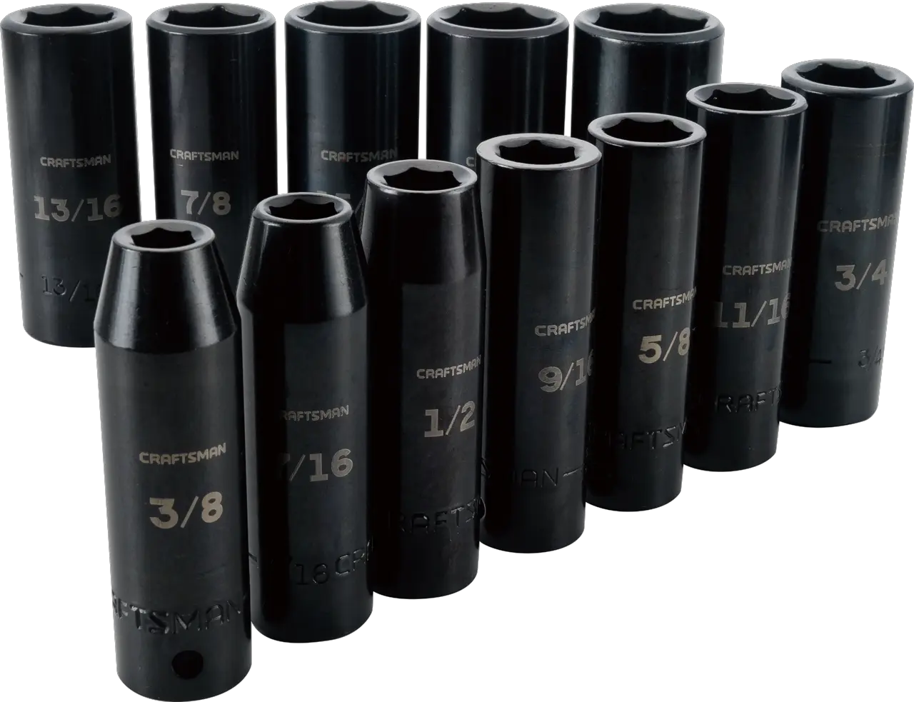 CRAFTSMAN 1/2-Inch Drive Standard (SAE) and Metric Deep Impact Socket ...