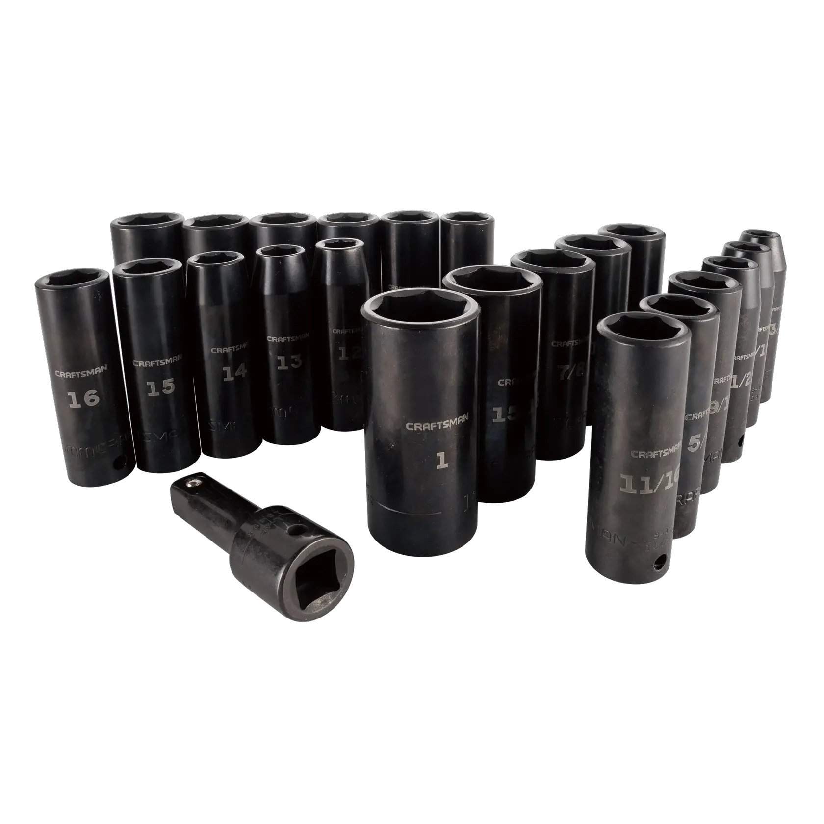 CRAFTSMAN 1/2-Inch Drive Standard (SAE) and Metric Deep Impact Socket ...