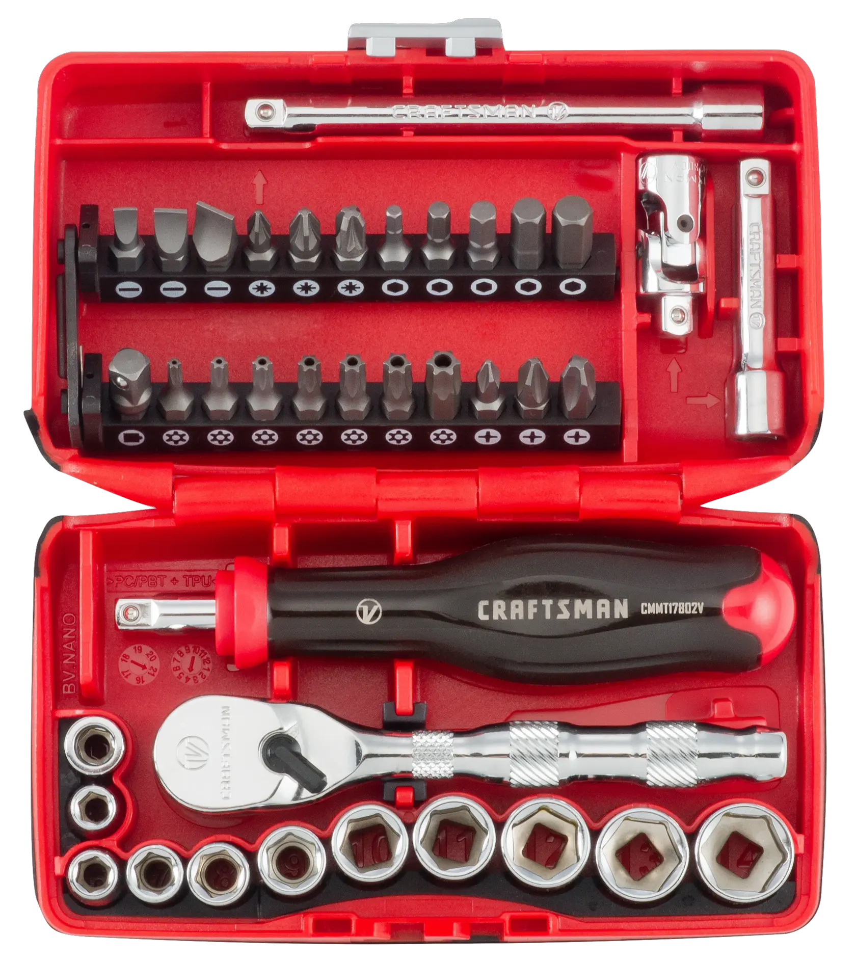 CRAFTSMAN V-Series™ 1/4-Inch Drive 6-Point Metric Compact Tool Set (38 ...