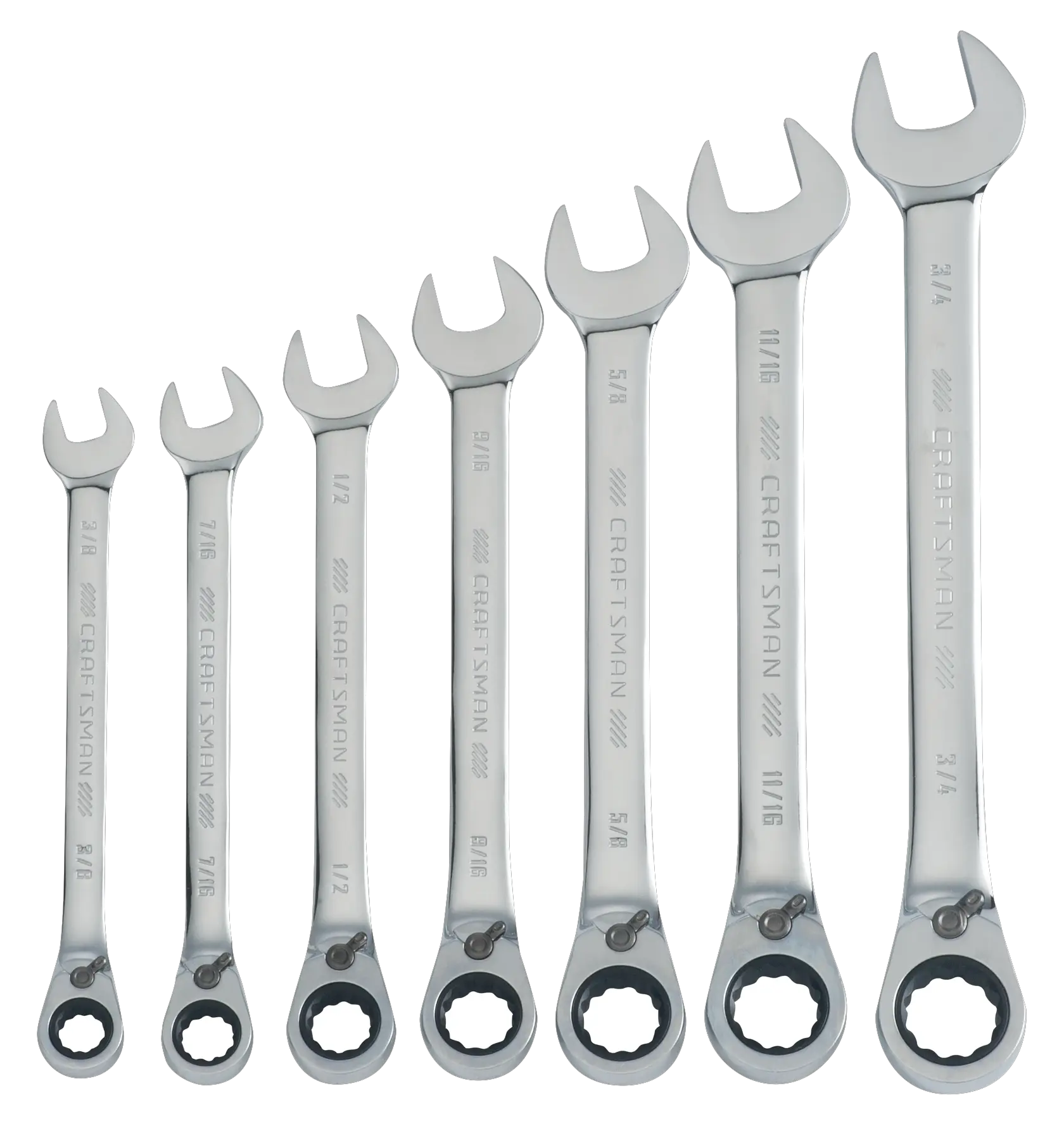 CRAFTSMAN Standard (SAE) Reversible Ratcheting Wrench Set (7-Piece)