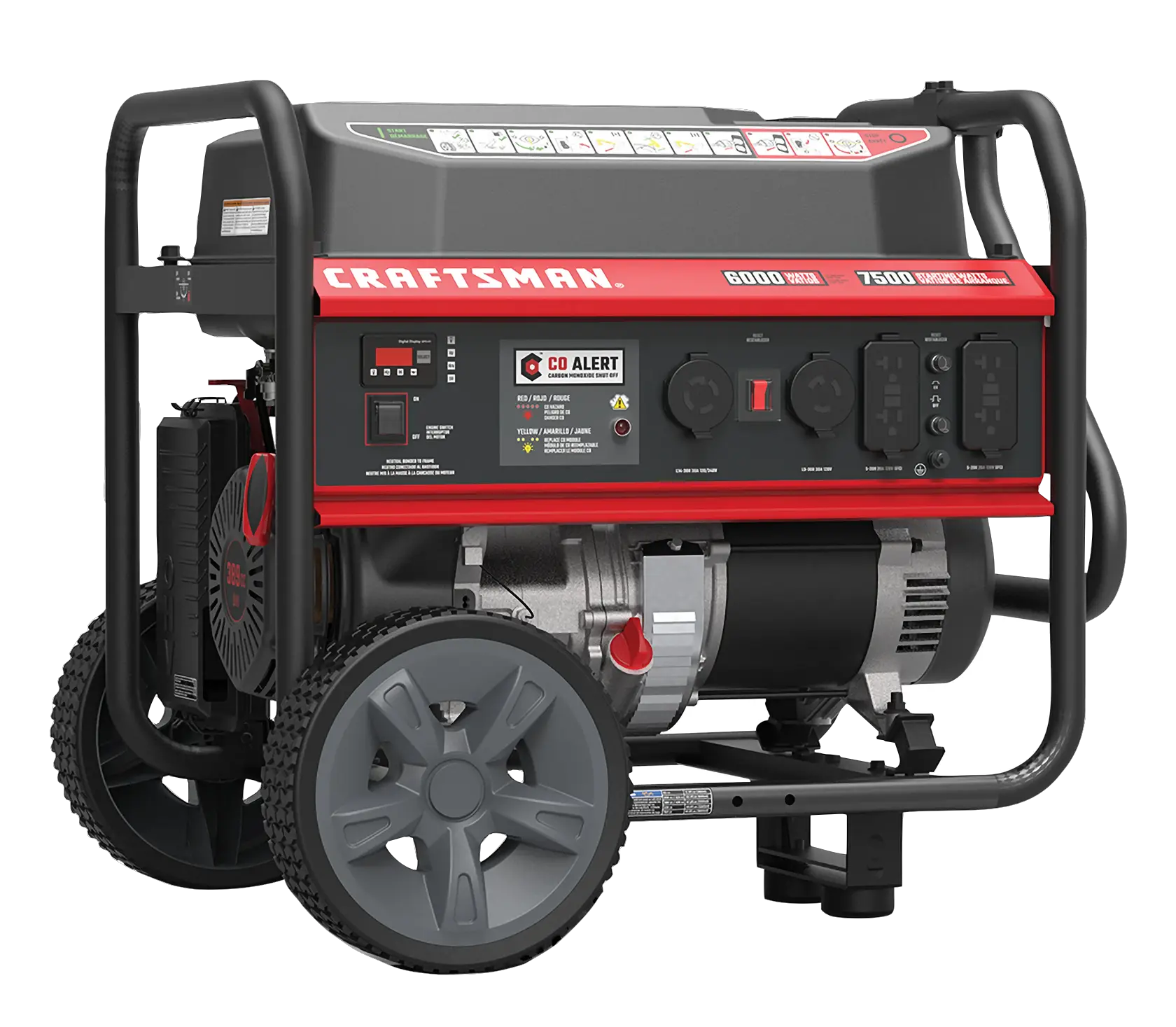 CRAFTSMAN Craftsman Gas Portable Generator 7500/6000W Recoil Start 120 ...