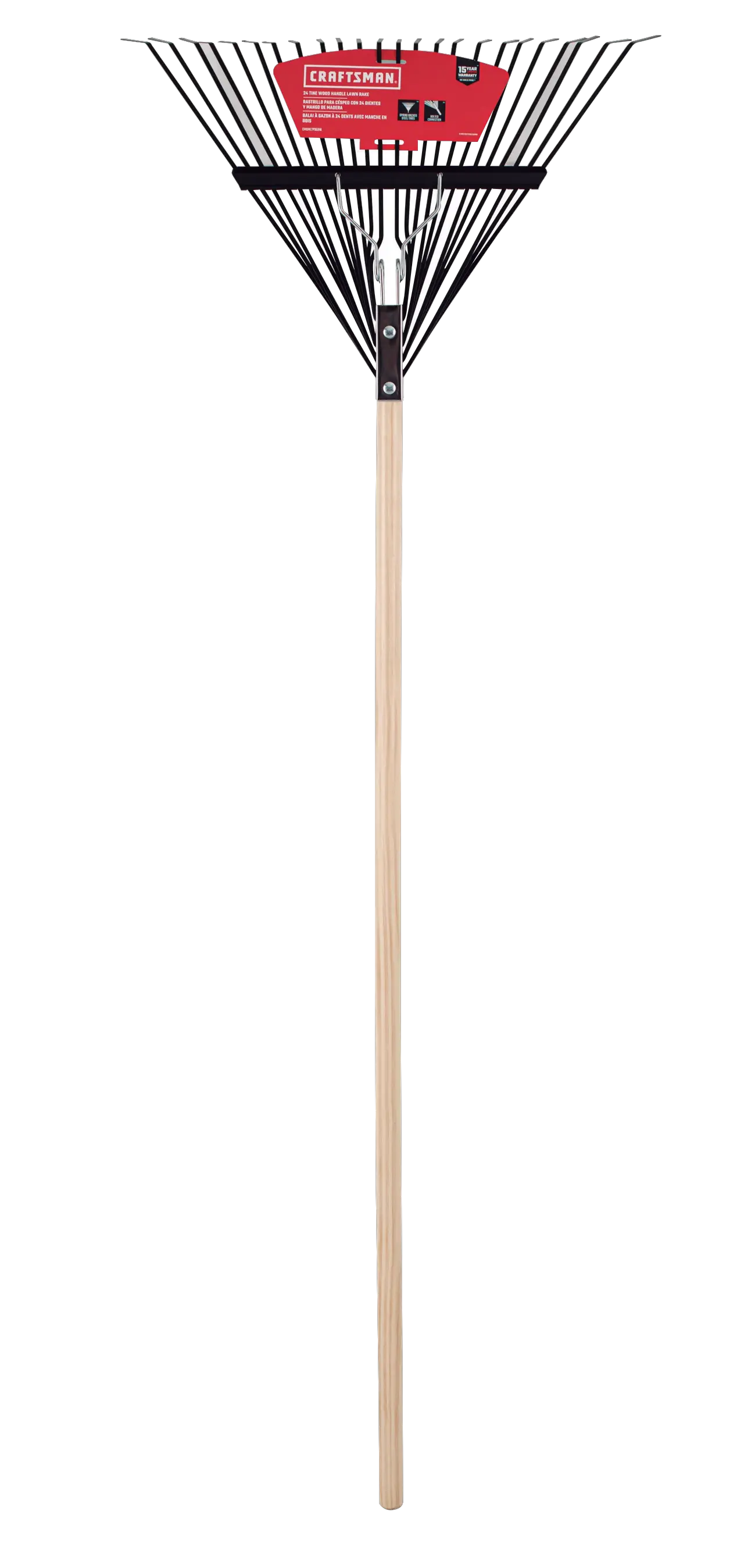 CRAFTSMAN 15-Inch Steel Leaf and Lawn Rake with Wood Handle