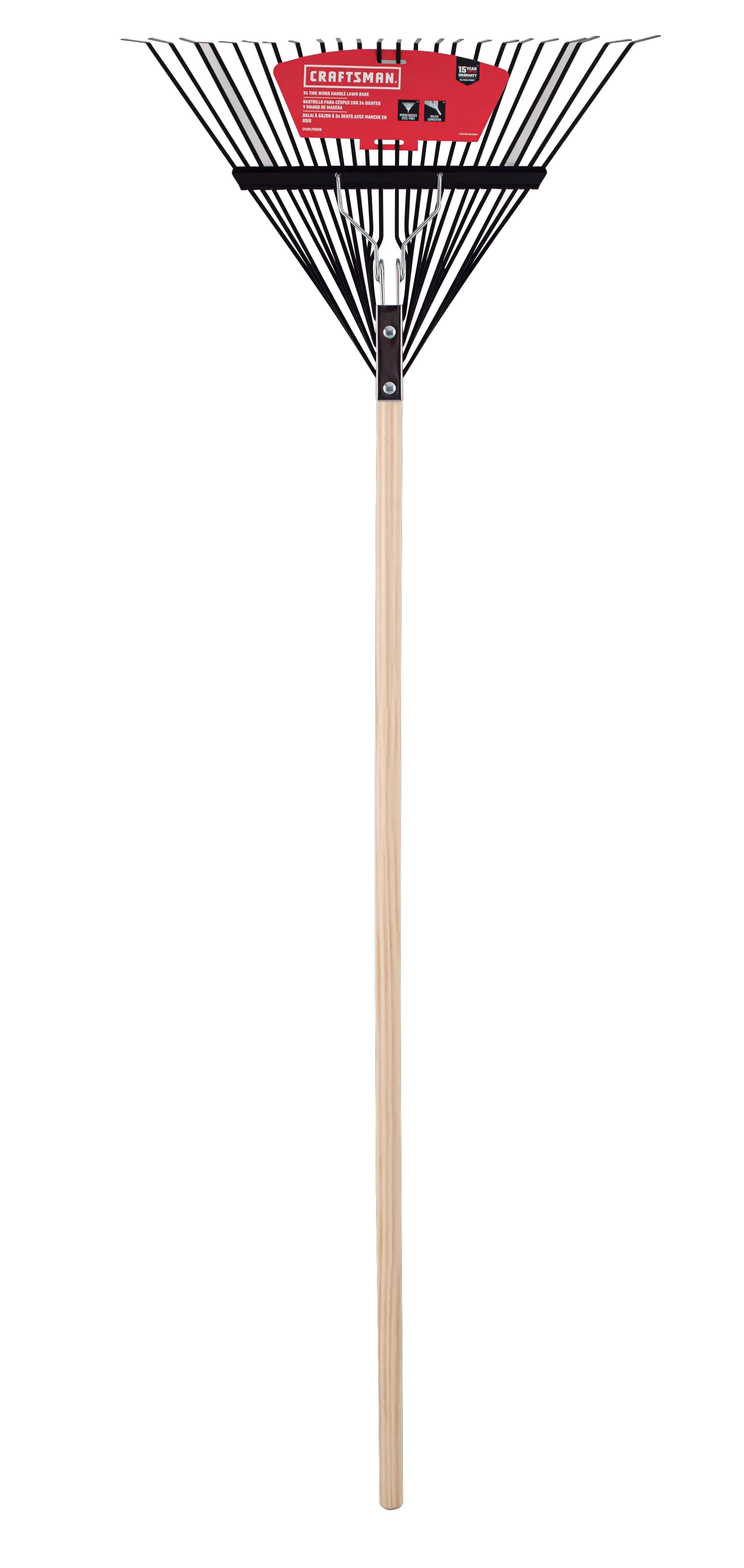 CRAFTSMAN 24-Inch Steel Leaf and Lawn Rake with Wood Handle