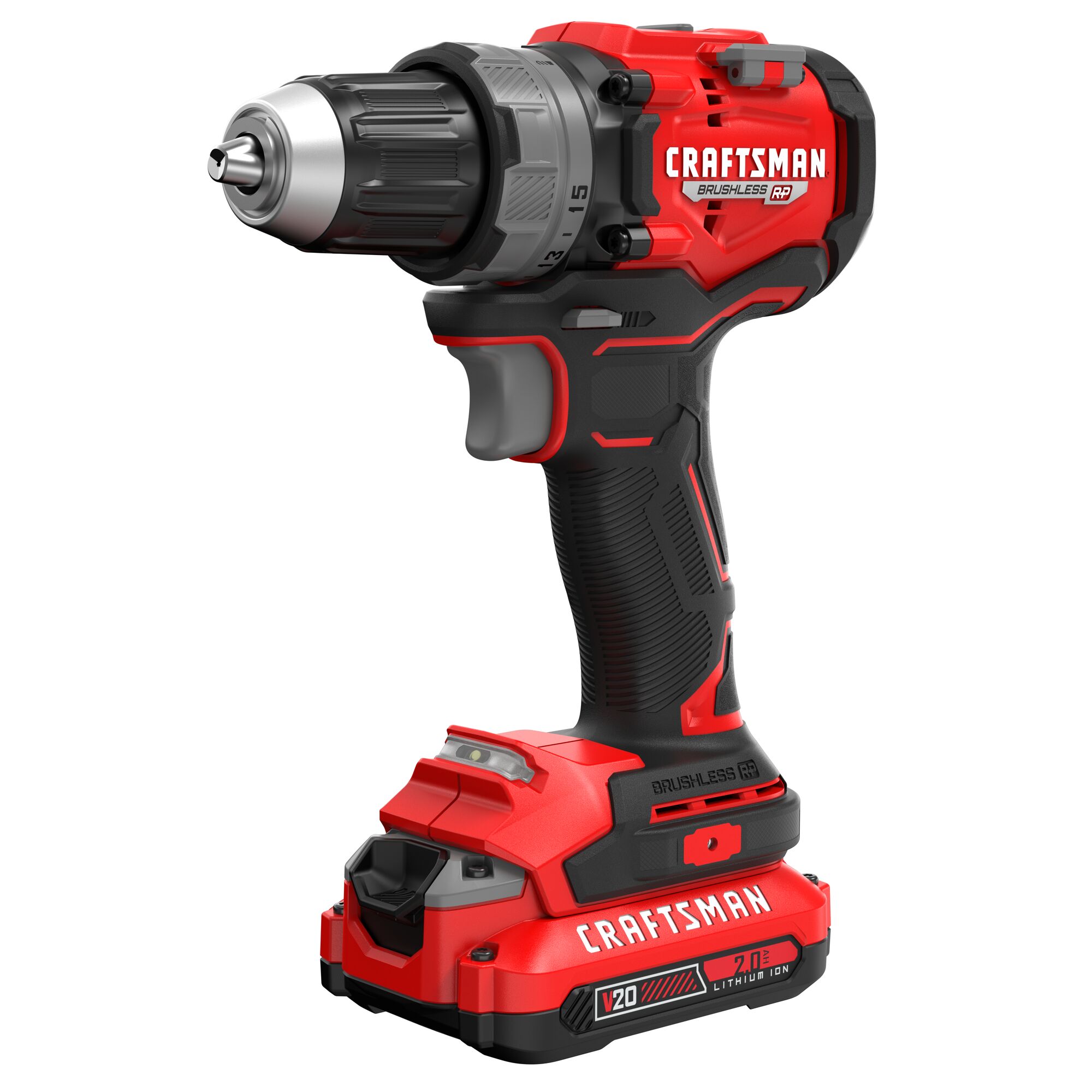 CRAFTSMAN V20* BRUSHLESS RP™ Cordless 1/2-Inch Drill/Driver Kit with (2 ...