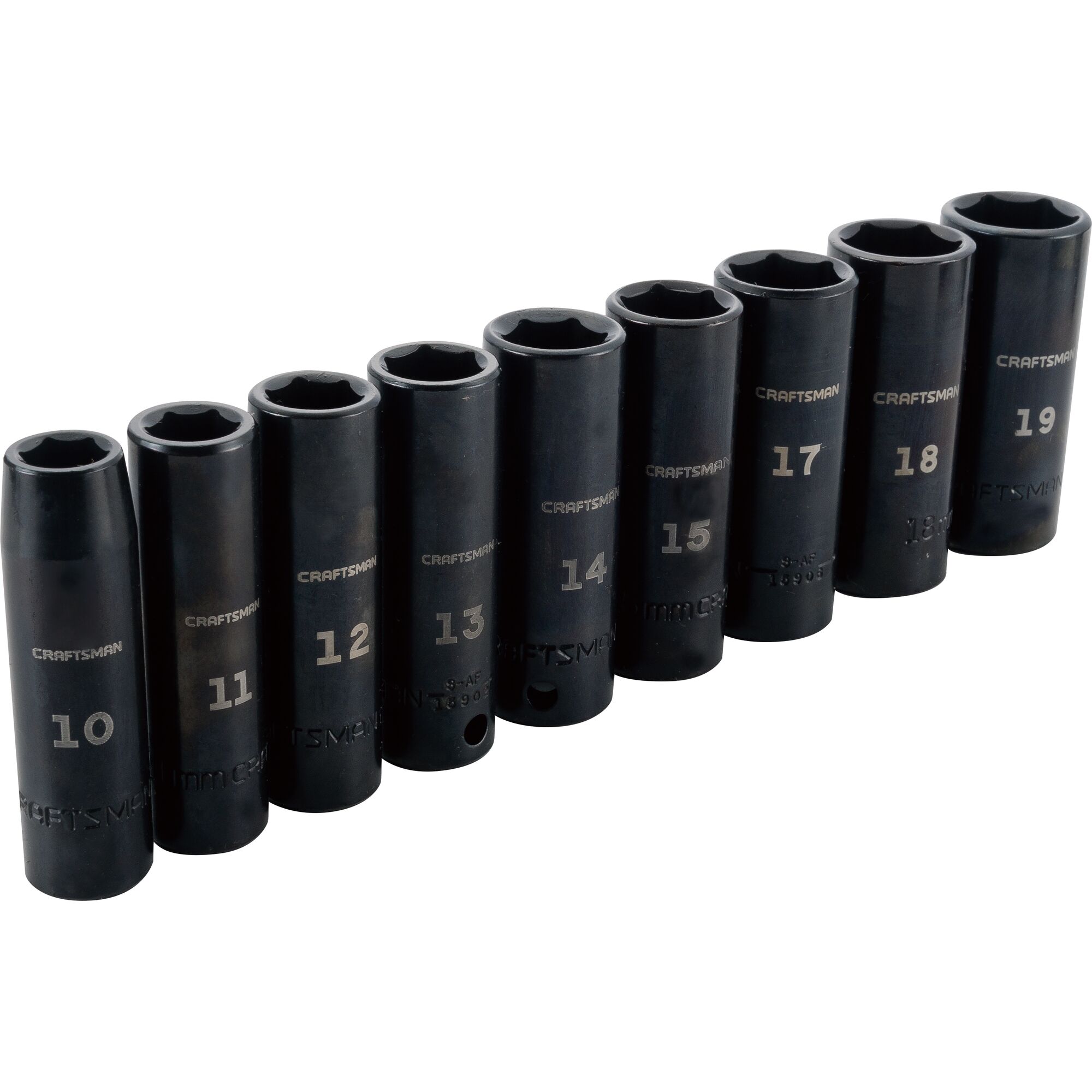 CRAFTSMAN 3/8-Inch Drive 6-Point Metric Deep Impact Socket Set with ...