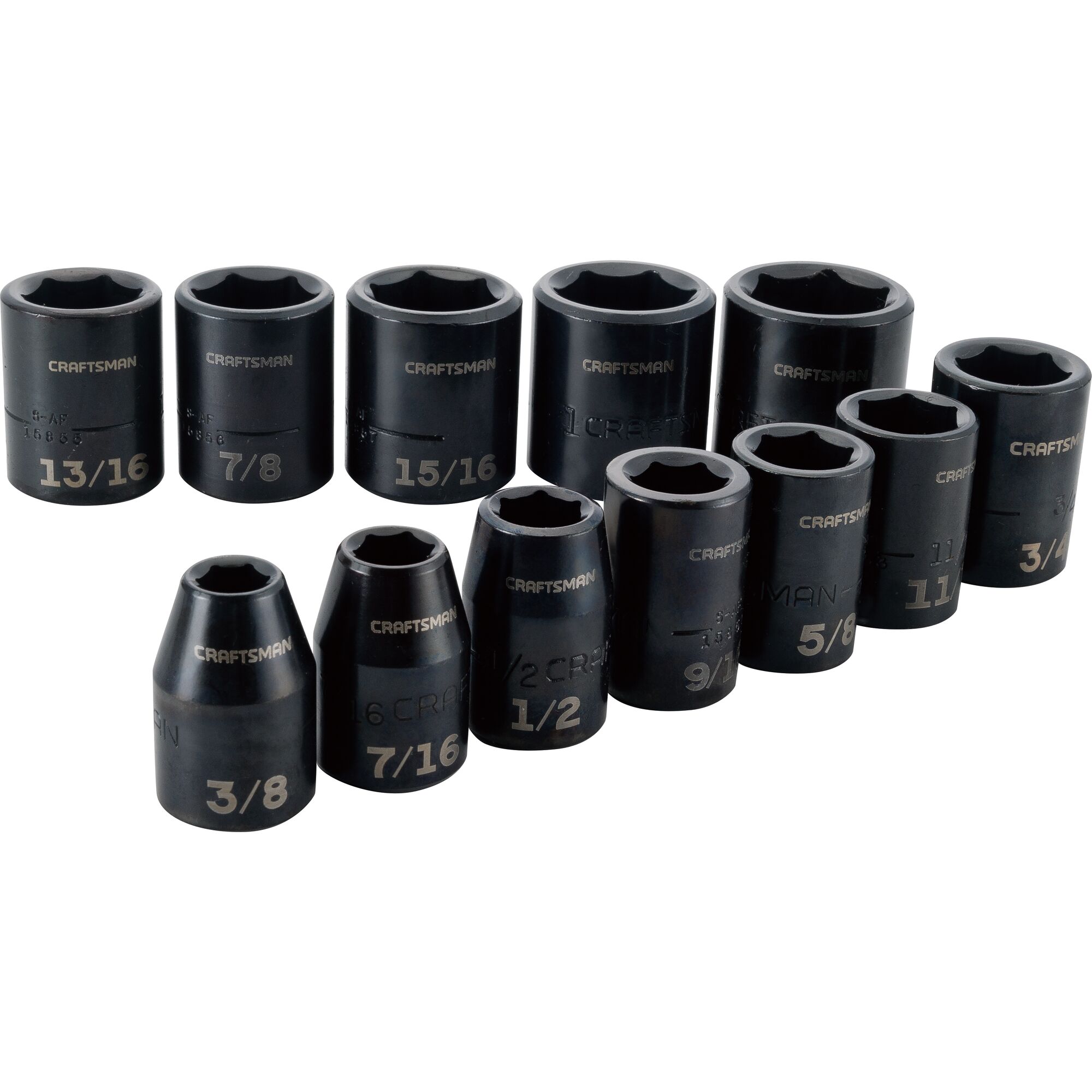 CRAFTSMAN 1/2-Inch Drive 6-Point Standard (SAE) Impact Socket Set (12 ...