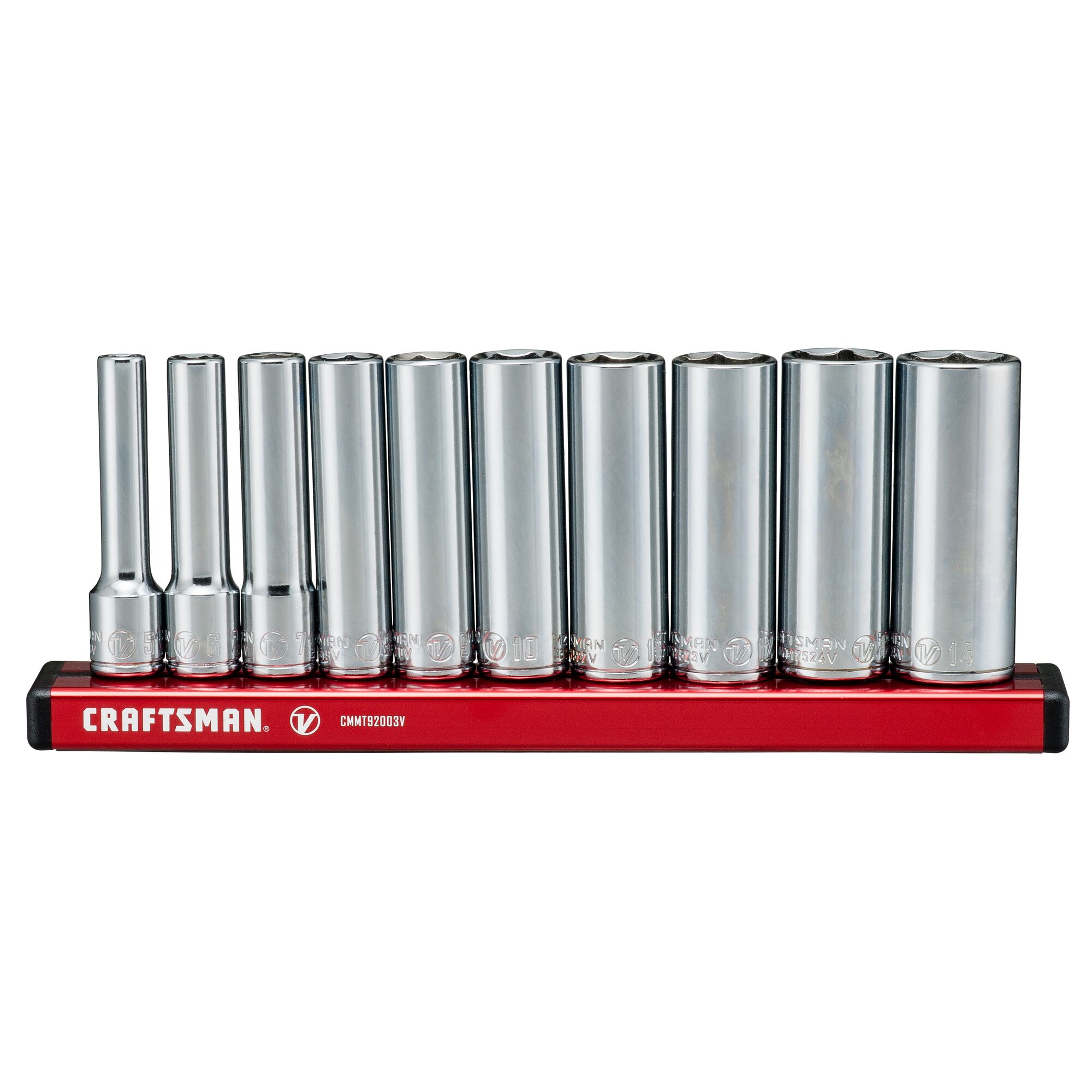CRAFTSMAN V-Series™ 1/4-Inch Drive 6-Point Metric Deep Socket Set (10 ...