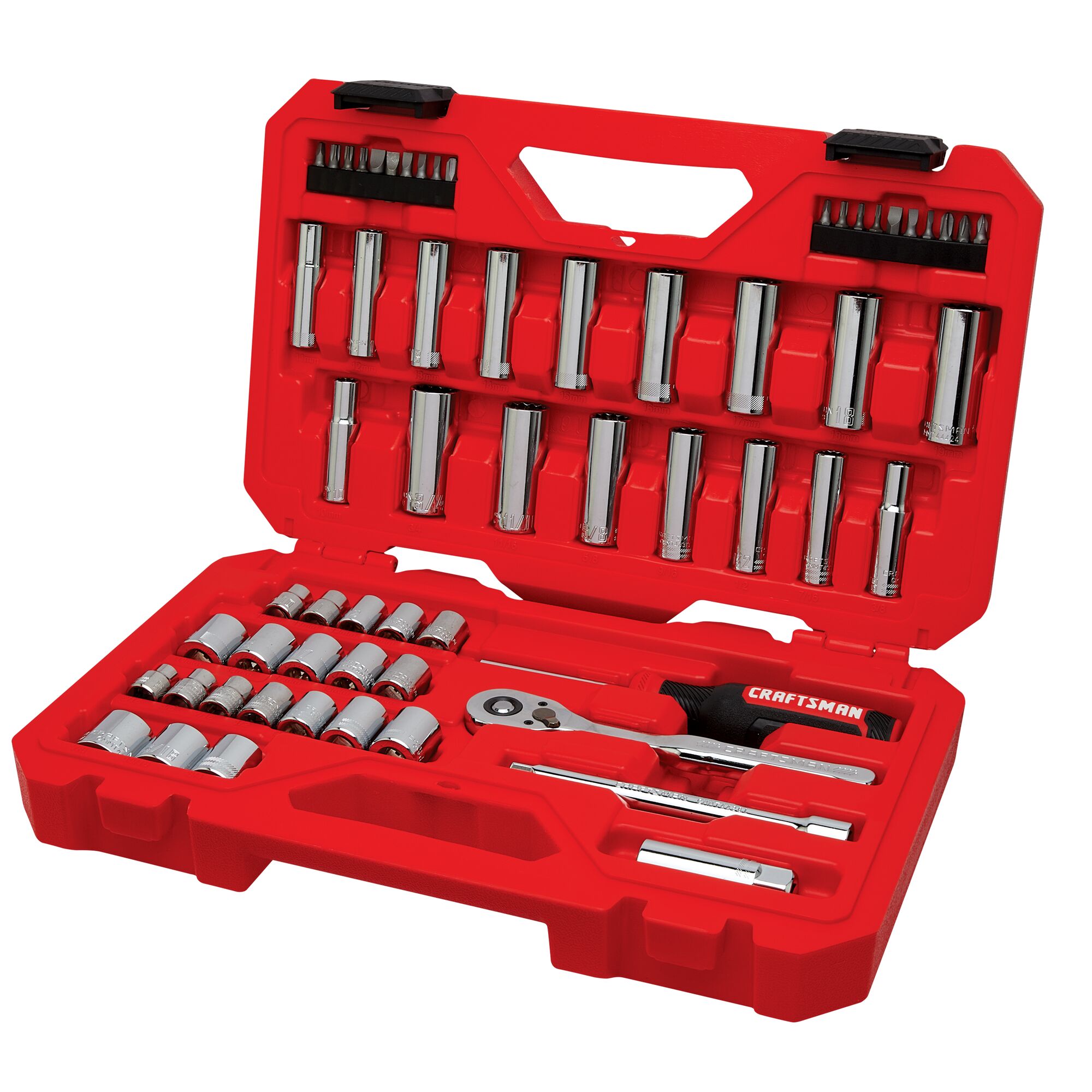 CRAFTSMAN Standard (SAE) and Metric Mechanics Tool Set with Case (61-Piece)