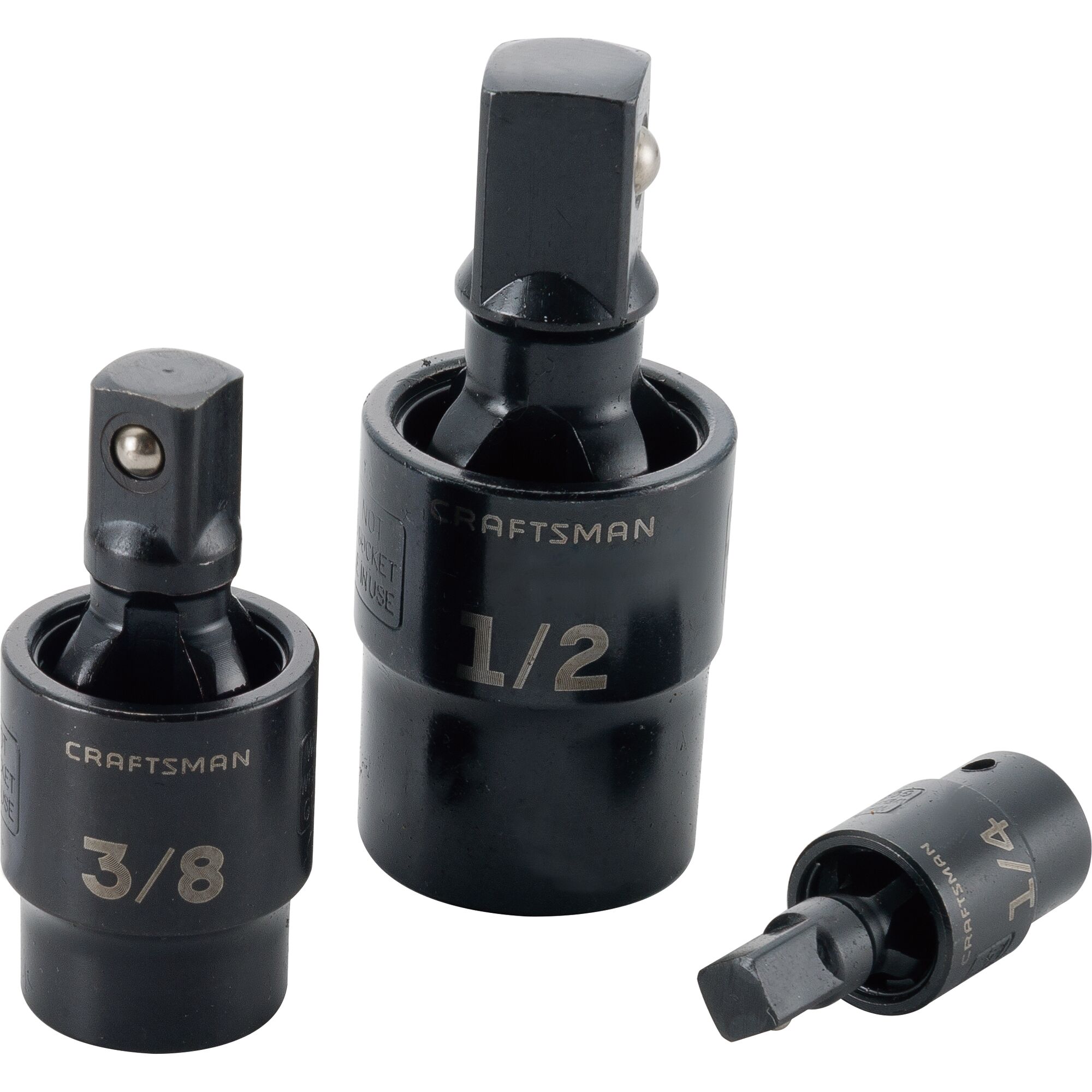 CRAFTSMAN 1/4, 3/8 and 1/2-Inch Drive Universal Joint Impact Set (3-Piece)