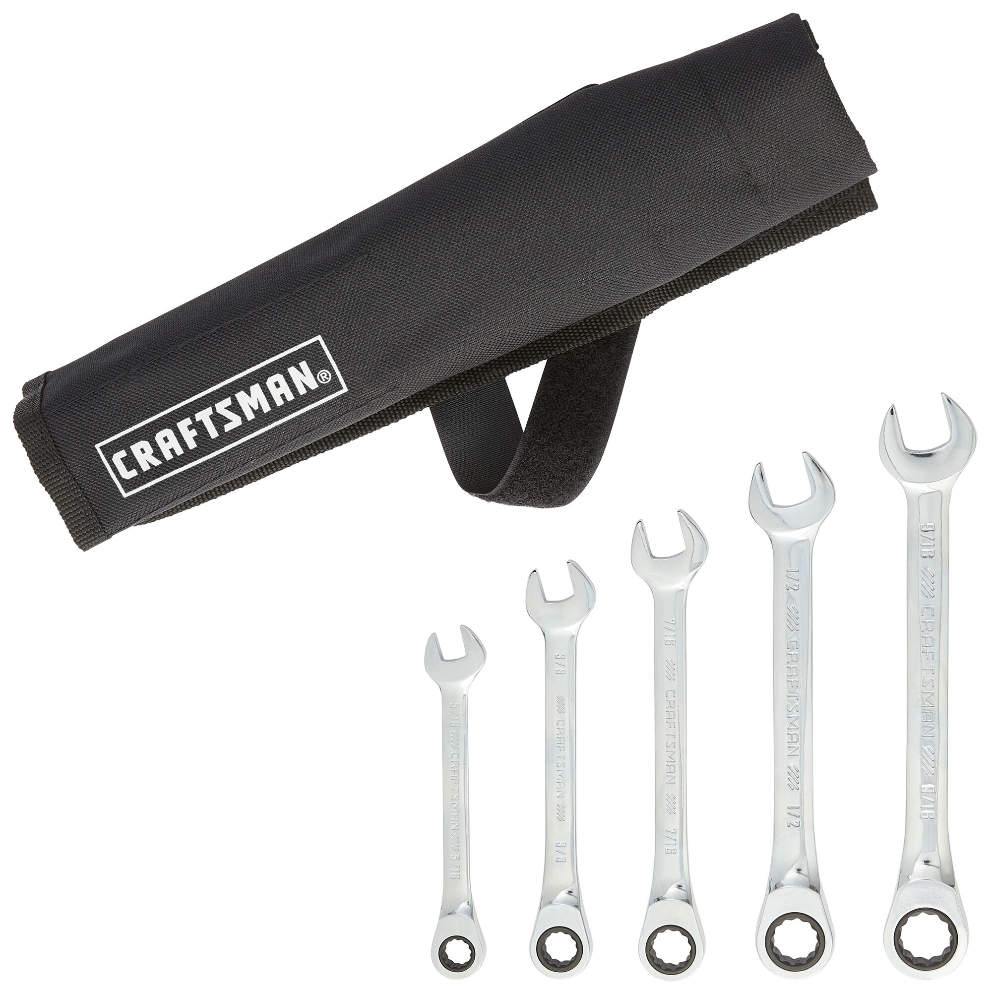 CRAFTSMAN Standard (SAE) Ratcheting Wrench Set (5-Piece)