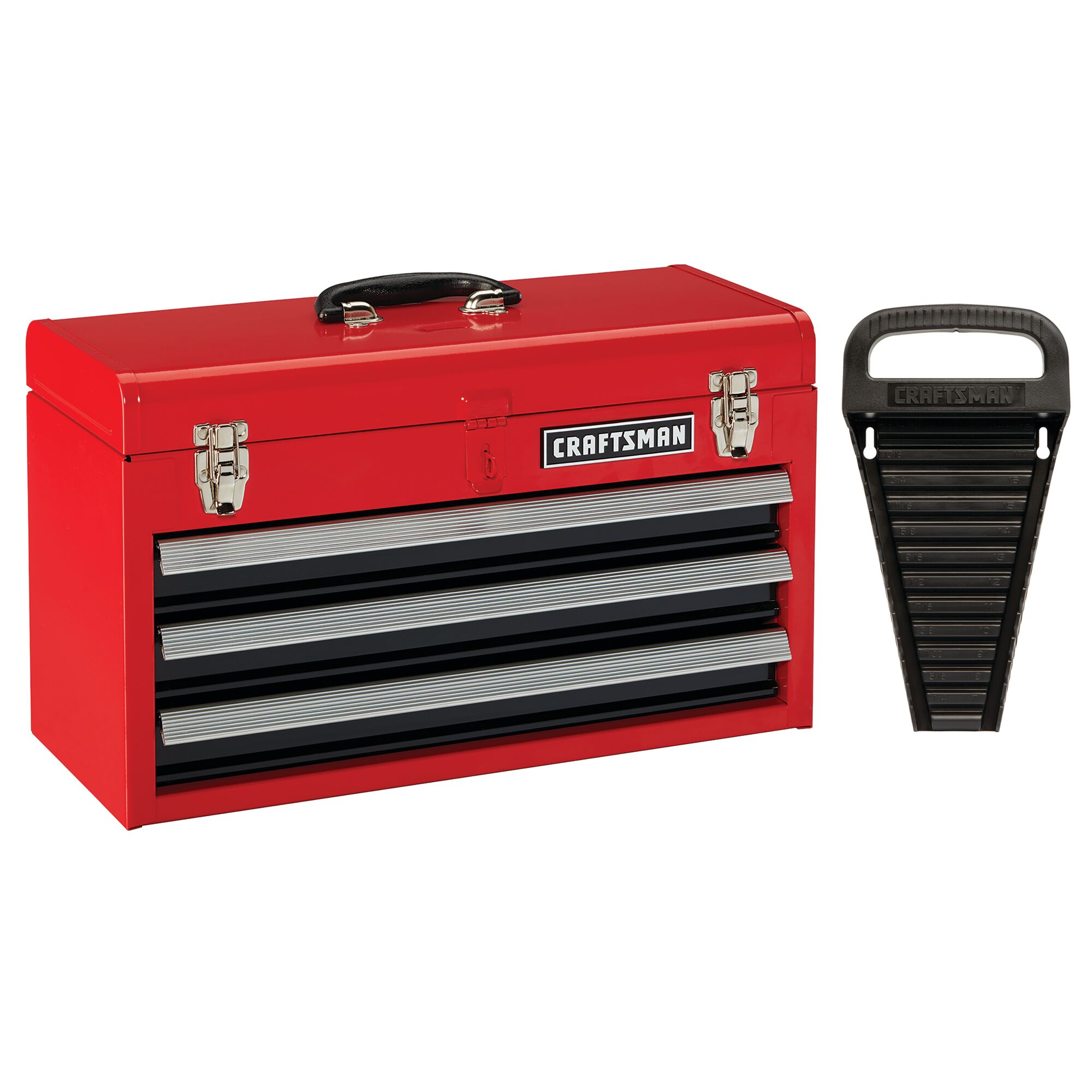 CRAFTSMAN 3-Drawer Portable Steel Tool Box with Wrench Organizer