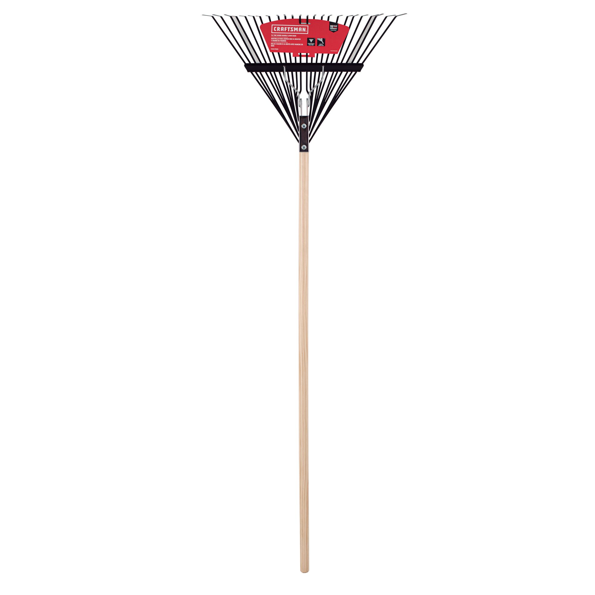 CRAFTSMAN 24-Inch Steel Leaf and Lawn Rake with Wood Handle